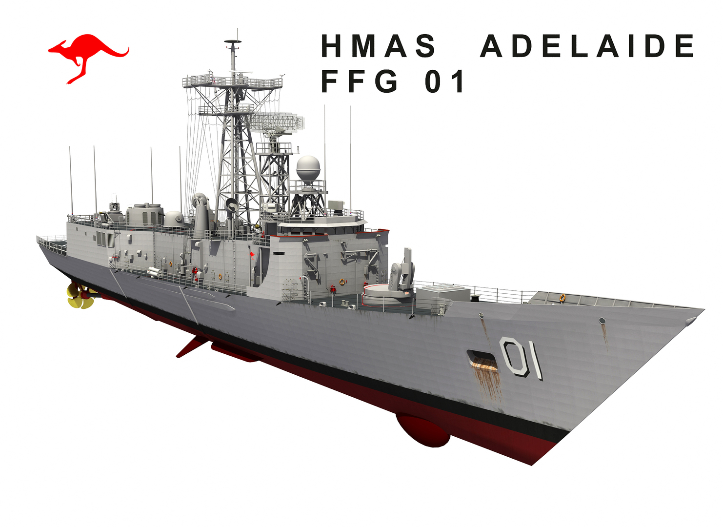 Australian perry class frigate 3D model - TurboSquid 1393772