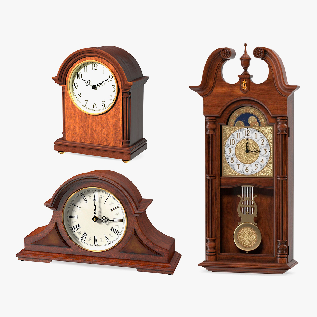 Antique Clocks Collection 2 3D model - TurboSquid 1821293