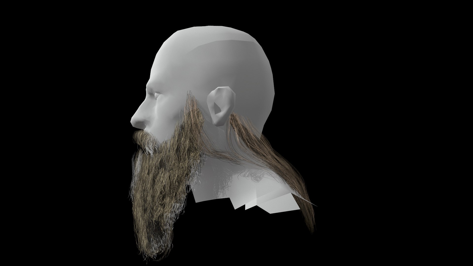 Low-poly Beard 3D - TurboSquid 1335274