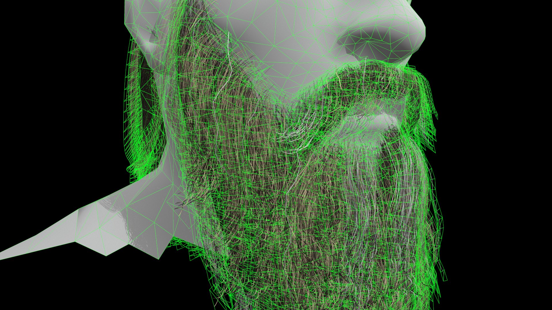 Low-poly Beard 3D - TurboSquid 1335274