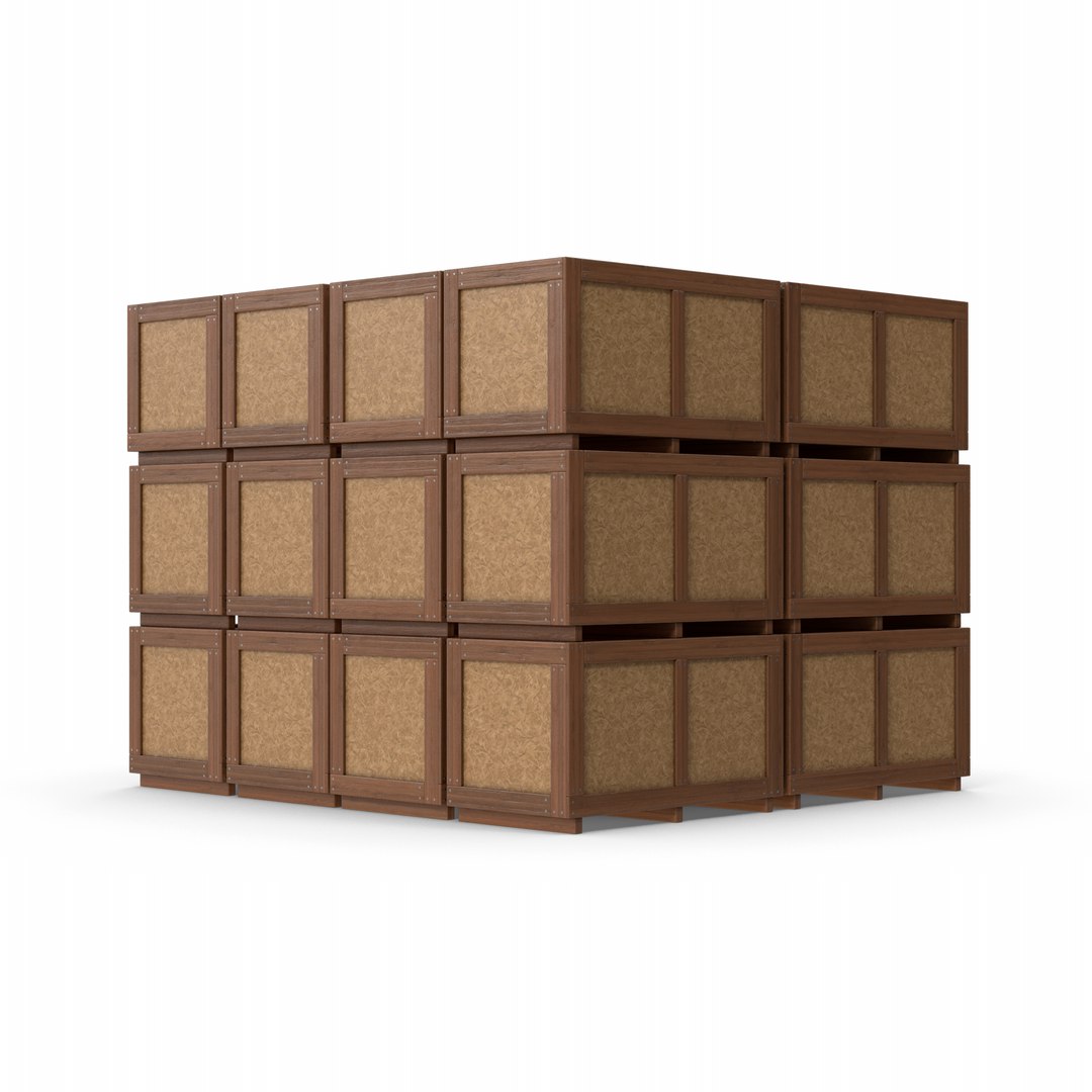 Wooden Crate Boxes Stack 3D Model - TurboSquid 1994935
