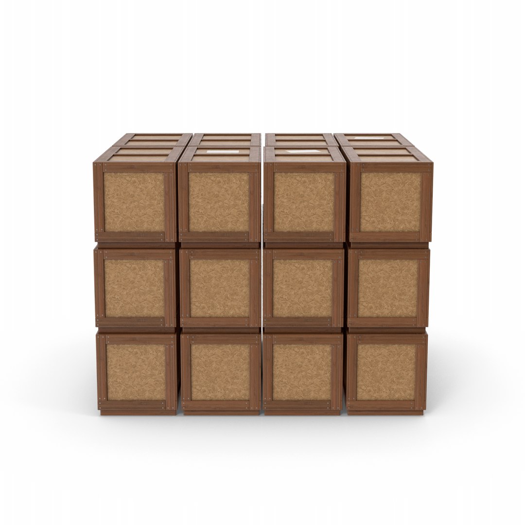 Wooden Crate Boxes Stack 3D Model - TurboSquid 1994935