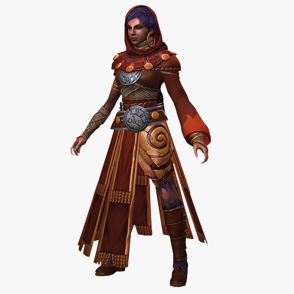 modelo 3d Personaje de mago femenino estilizado - TurboSquid 1691624