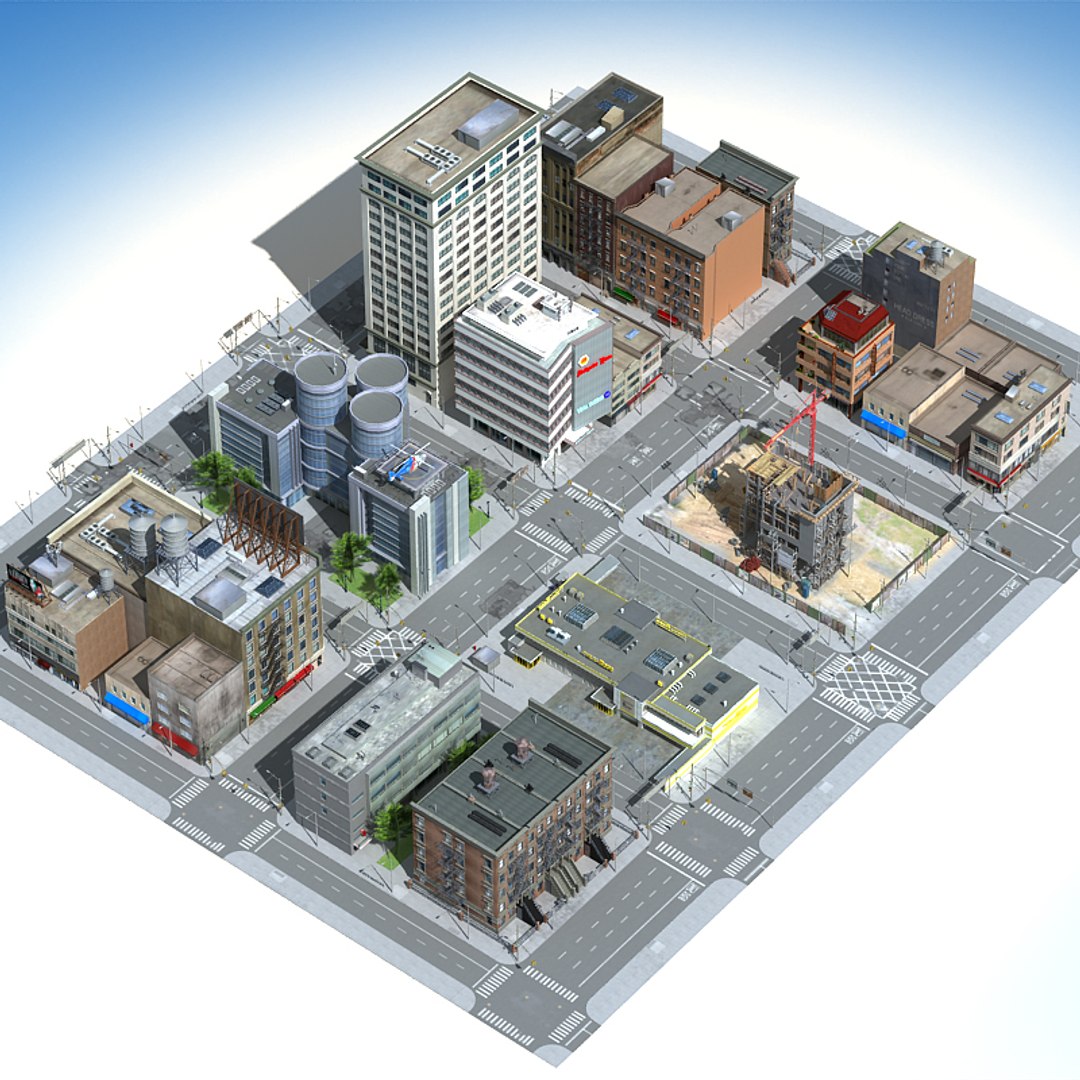 city set 02 3d model