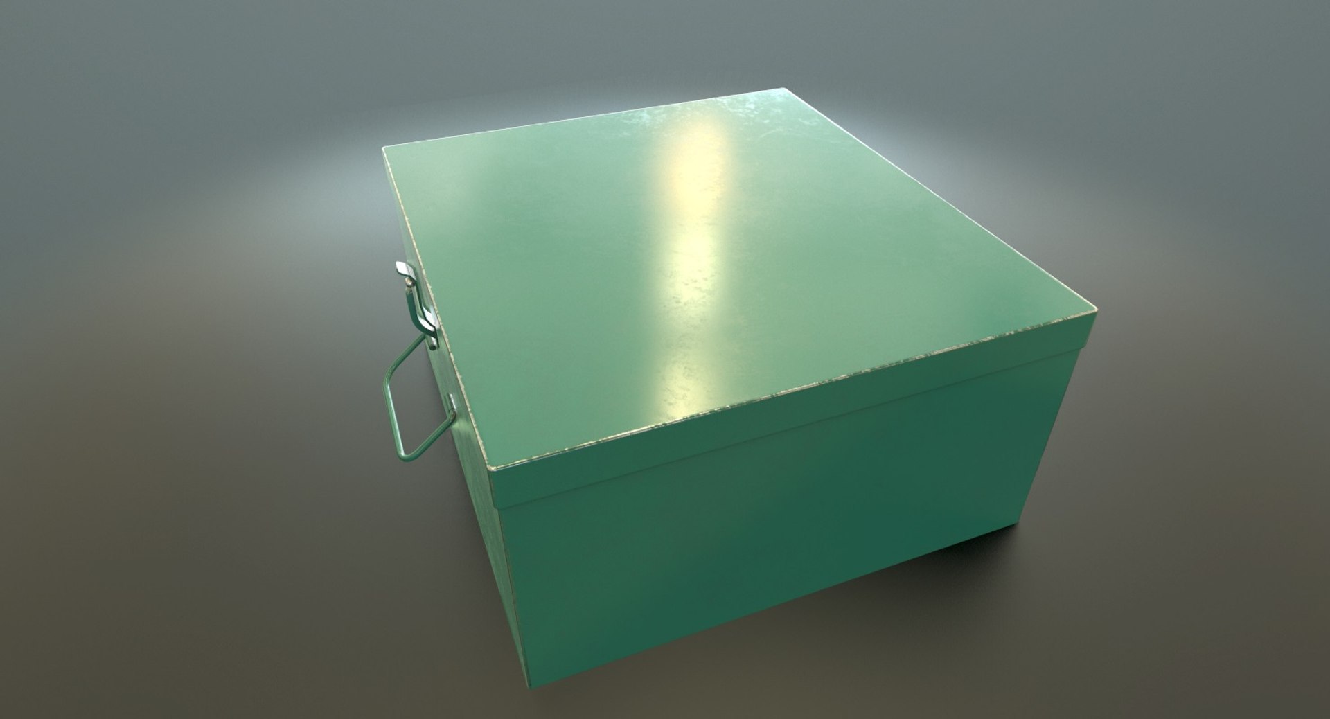 Green metal box 3D - TurboSquid 1203386