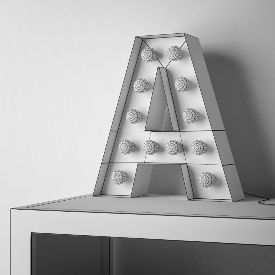 Vintage Metal Letter 3d Obj