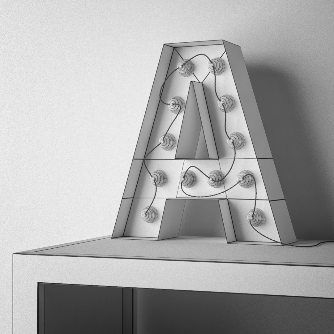 Vintage Metal Letter 3d Obj