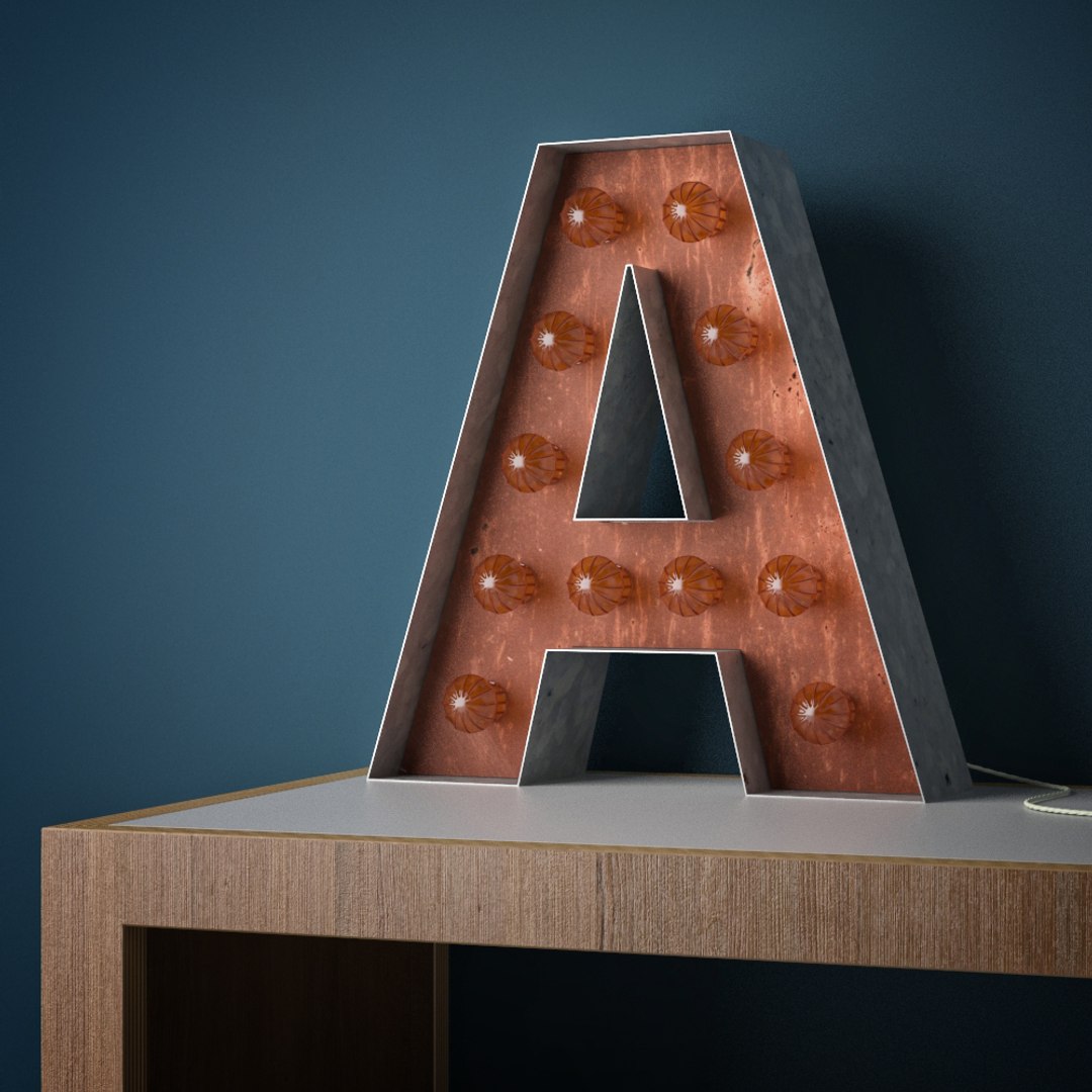 Vintage Metal Letter 3d Obj