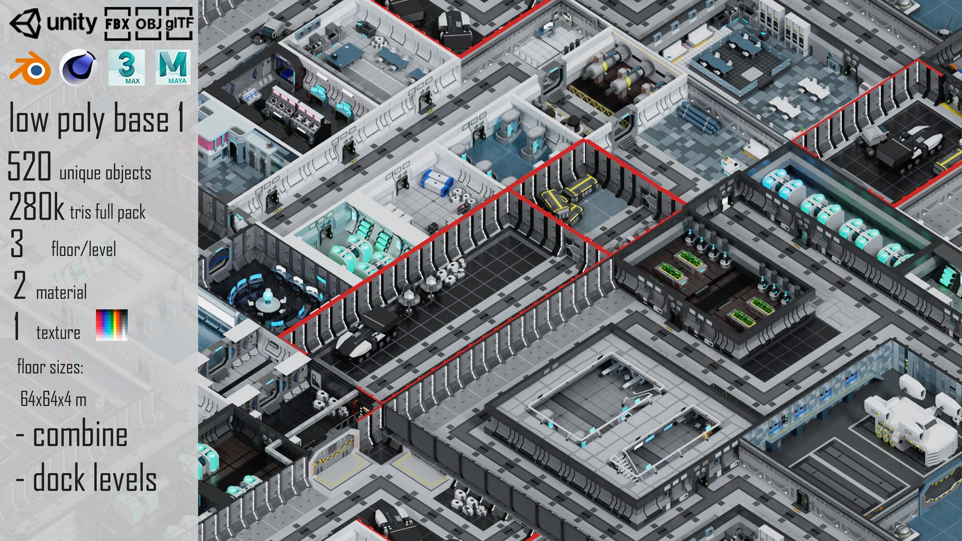 Low Poly Base 1 3D Model - TurboSquid 1828591