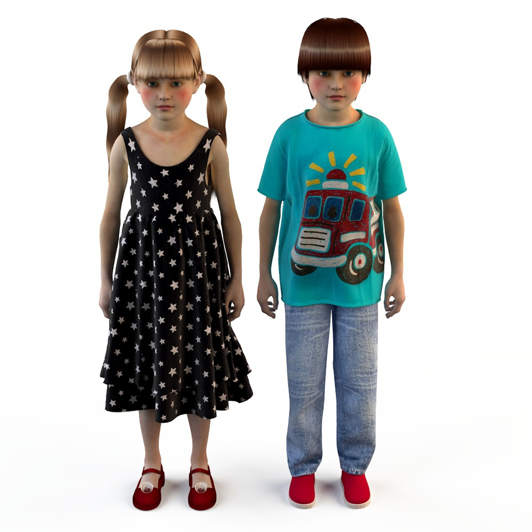 3d Fashion Clothing Children Baby S Model
