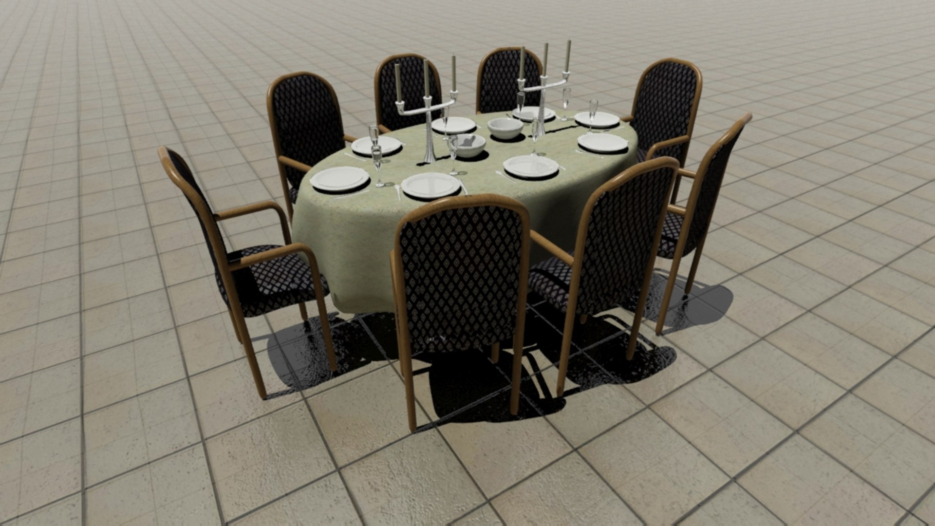 Diningtable Table Dining 3d Obj