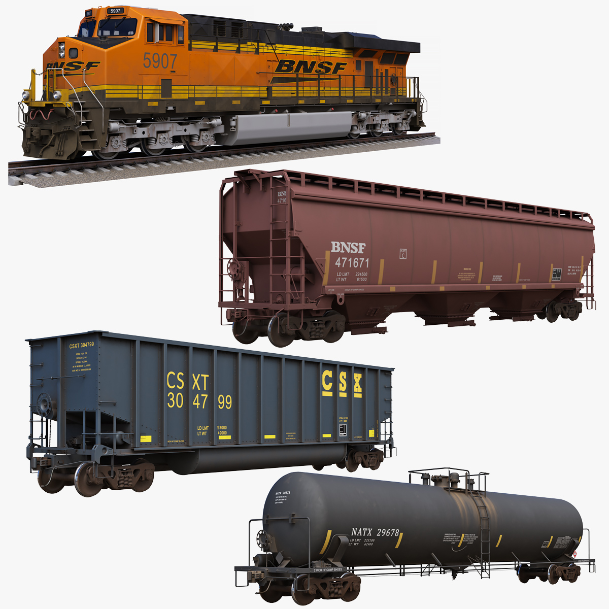 3D model locomotive ge es44ac bnsf - TurboSquid 1509878