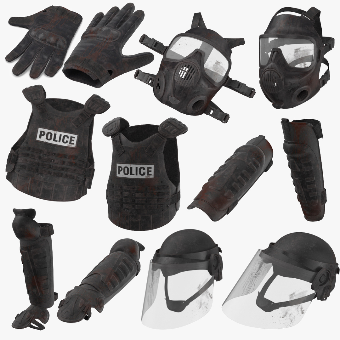 3D bloody police riot gear - TurboSquid 1181933
