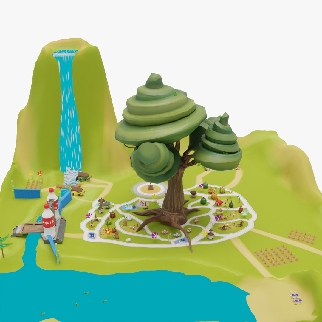 Bugs City Low Poly Toon Town Stylized Cartoon Full Pack 3D model ...