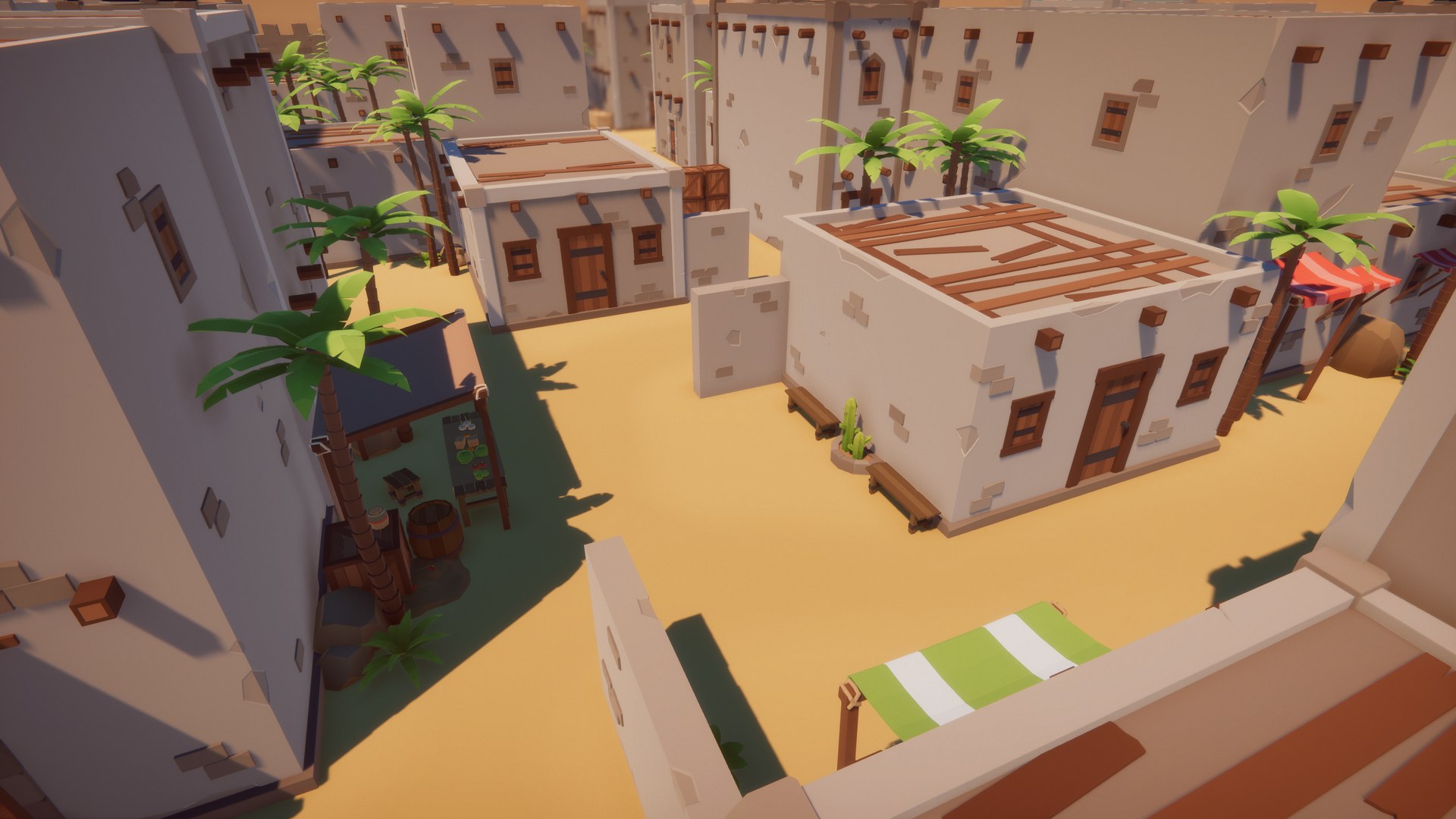 Low Poly FPS Map Vol2 Shooter Desert City Map For Unity 3D Model ...