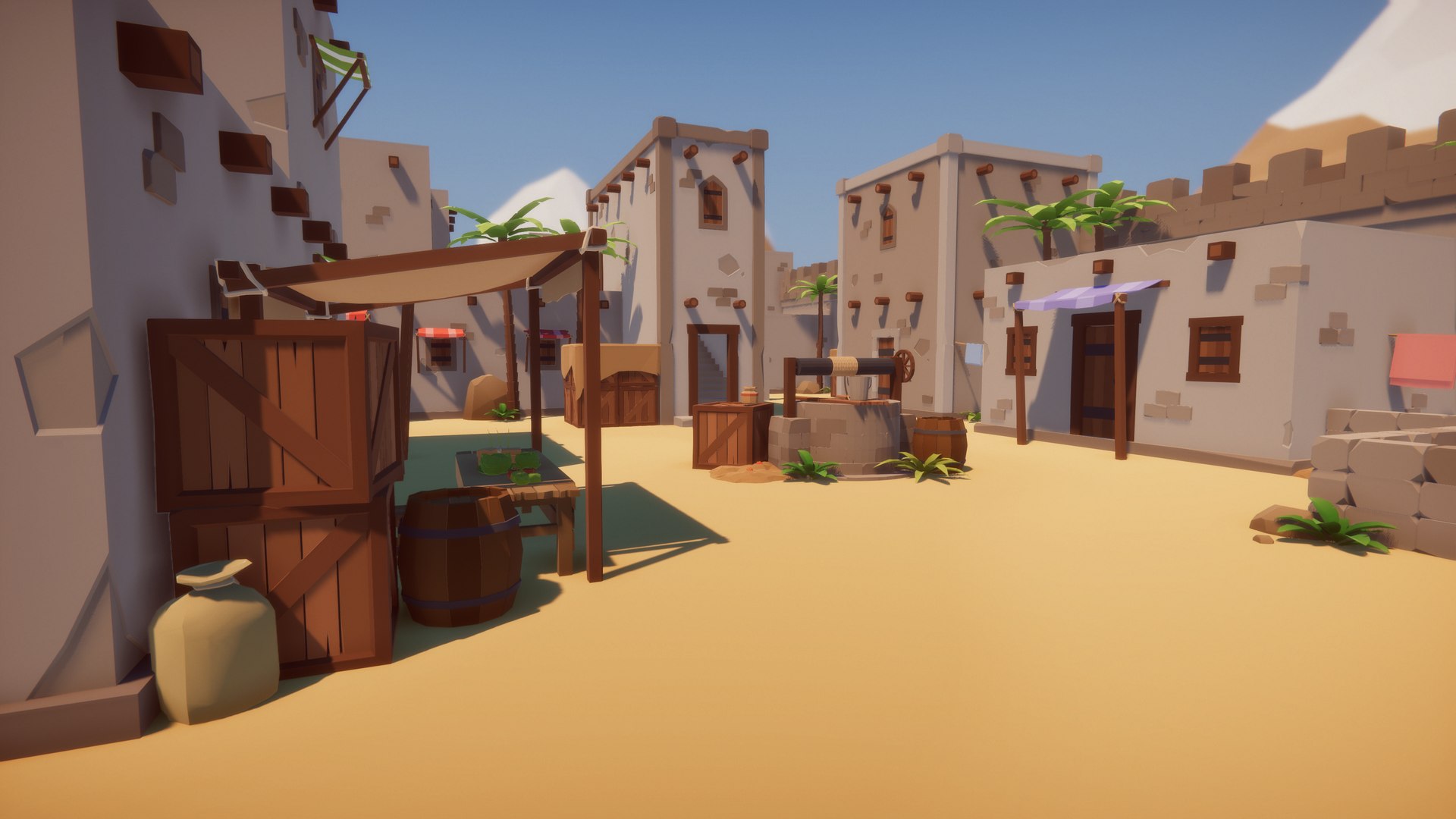 Low Poly FPS Map Vol2 Shooter Desert City Map For Unity 3D Model ...