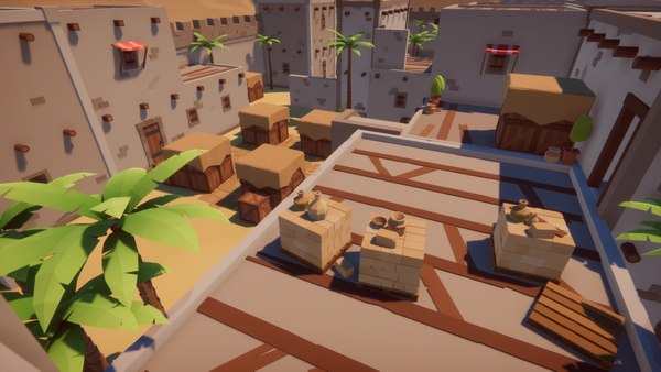 Mapa Low Poly FPS Vol2 Shooter Mapa da cidade do deserto para unidade ...