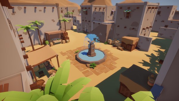 Mapa Low Poly FPS Vol2 Shooter Mapa da cidade do deserto para unidade ...