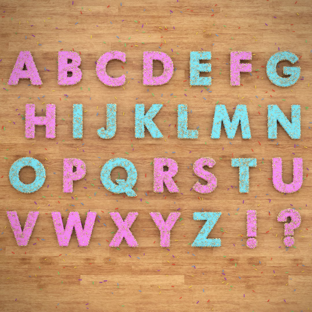 Alphabet Sprinkles Frosting 3D Model - TurboSquid 1476156