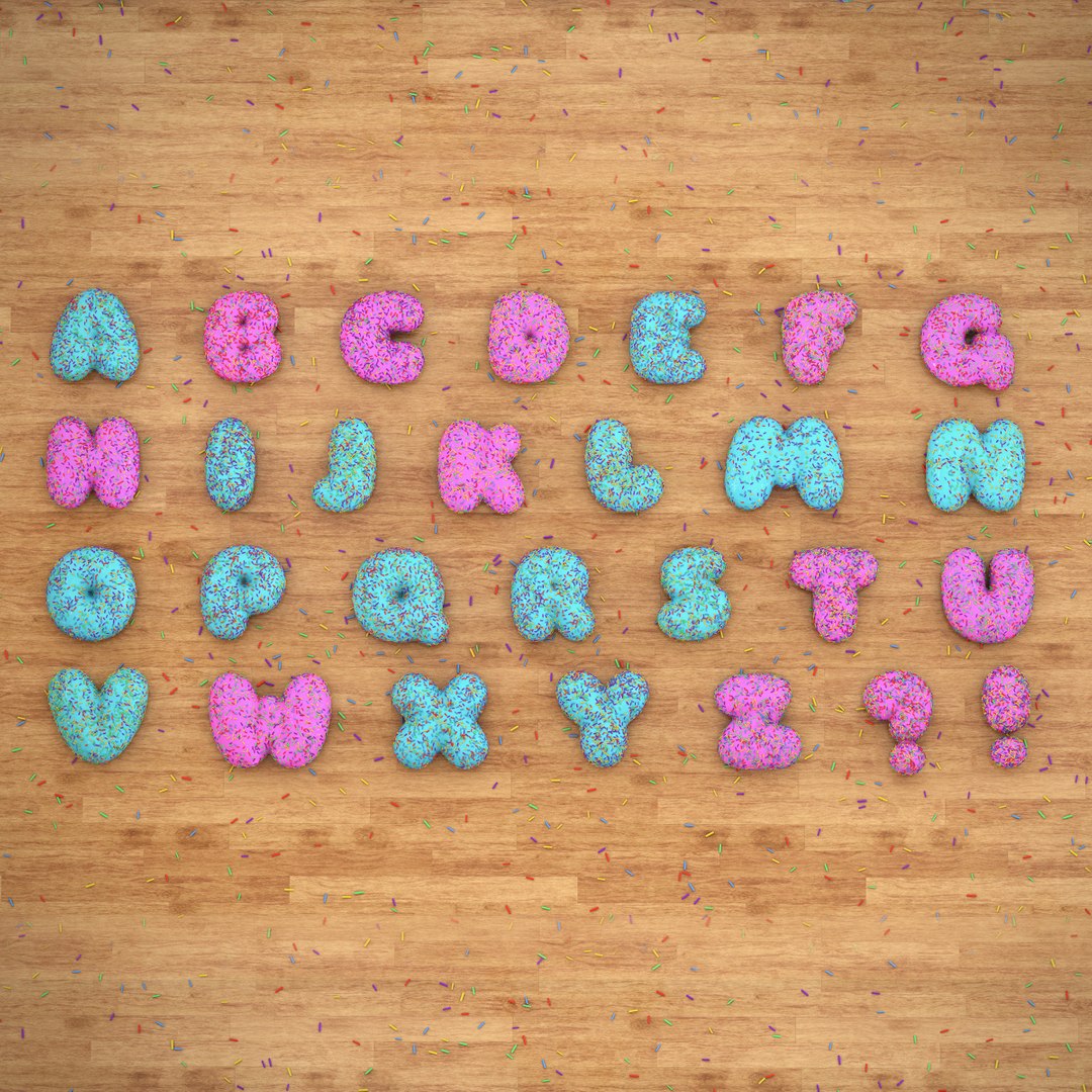 Alphabet Sprinkles Frosting 3D Model - TurboSquid 1476156