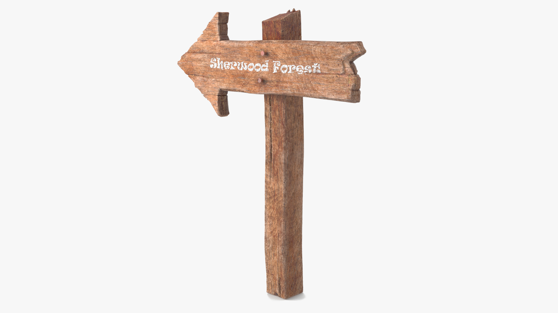 3D Aged Wooden Arrow Signpost model - TurboSquid 2112376