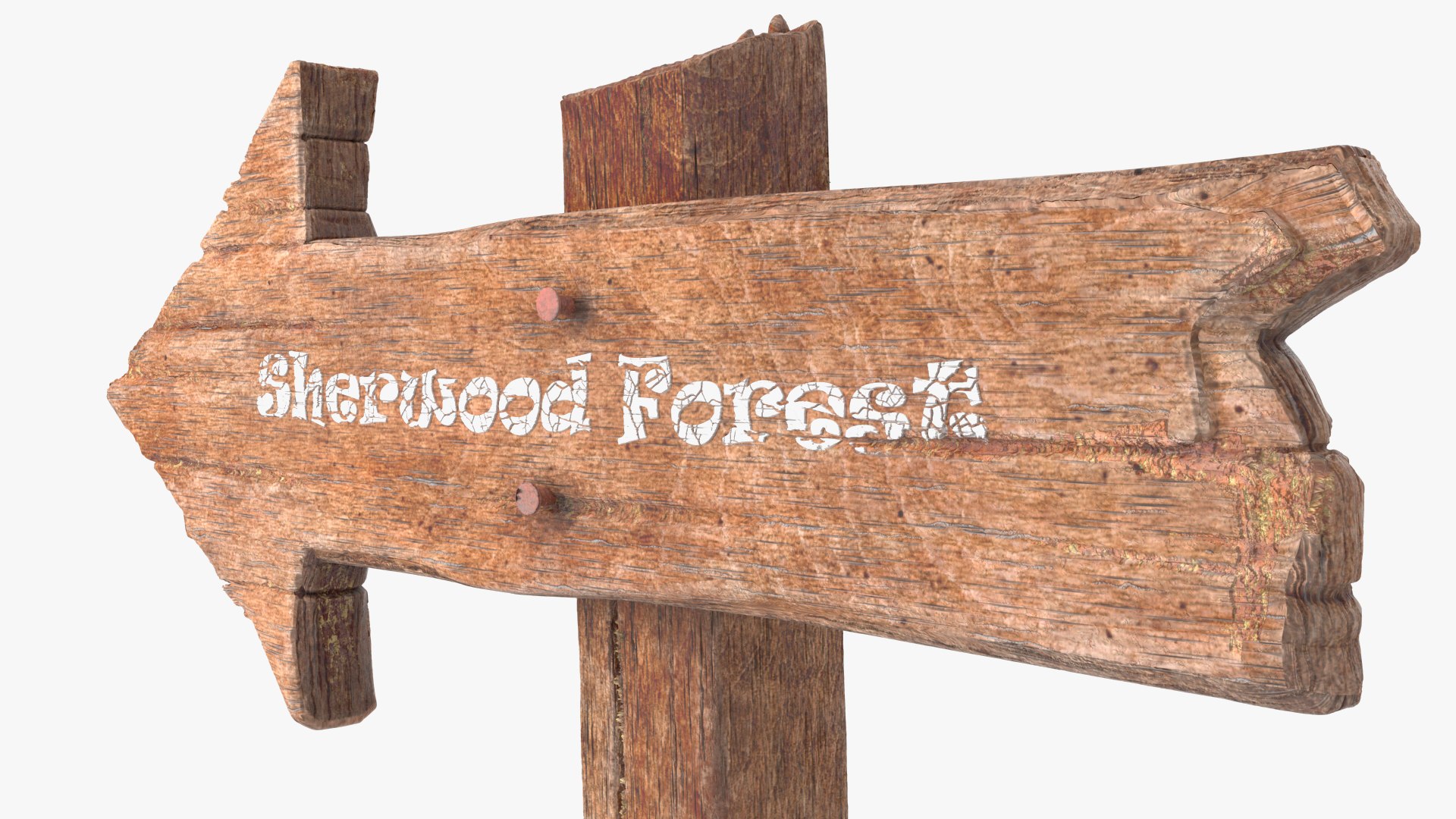 3D Aged Wooden Arrow Signpost model - TurboSquid 2112376
