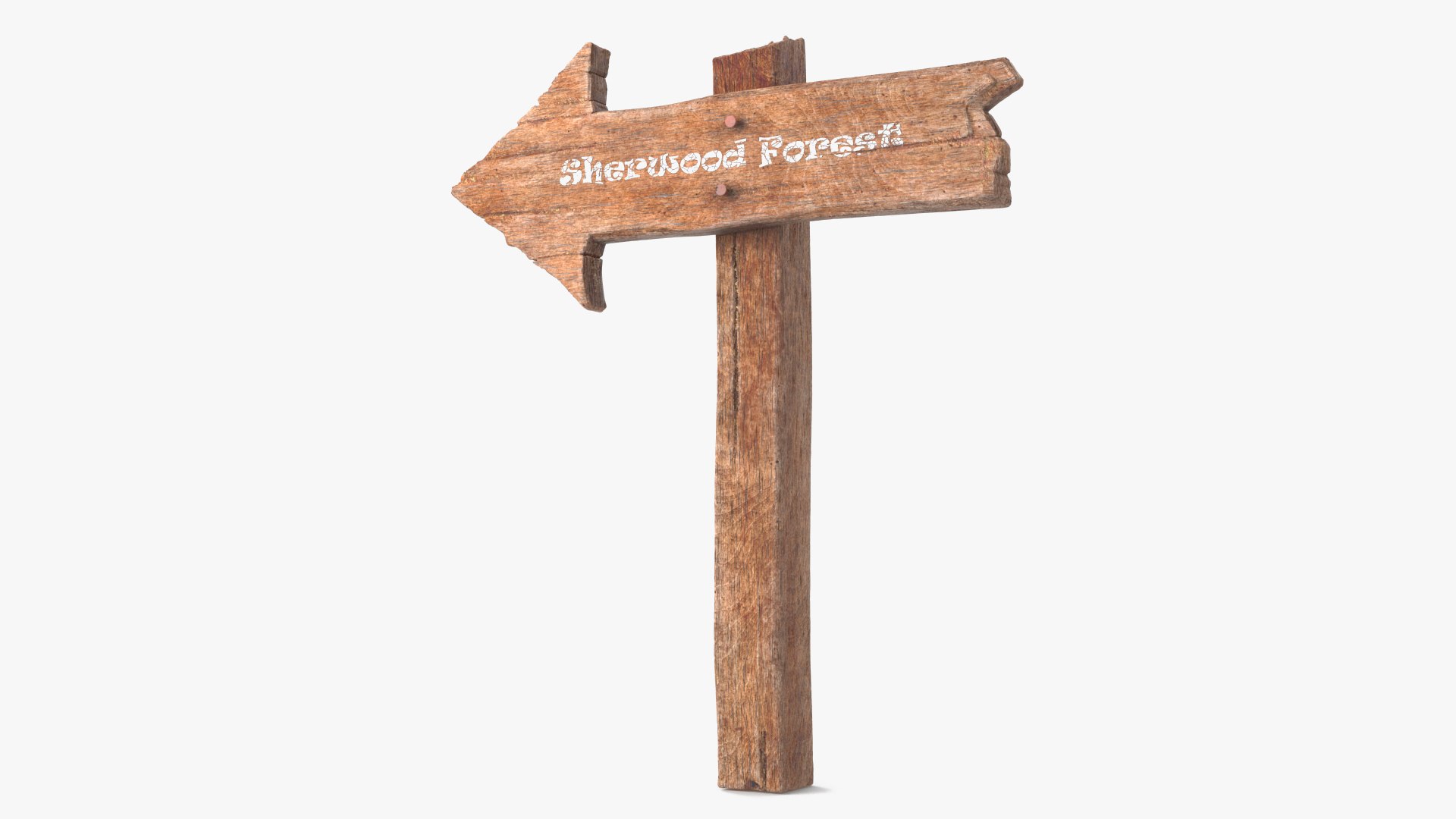 3D Aged Wooden Arrow Signpost model - TurboSquid 2112376