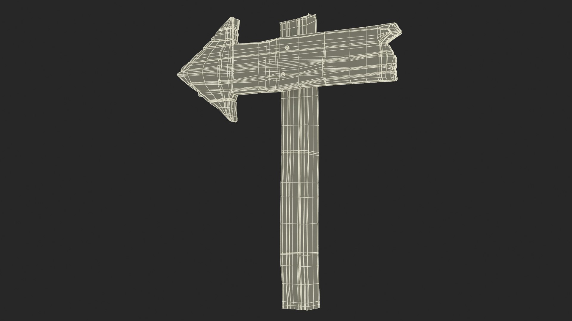 3D Aged Wooden Arrow Signpost model - TurboSquid 2112376