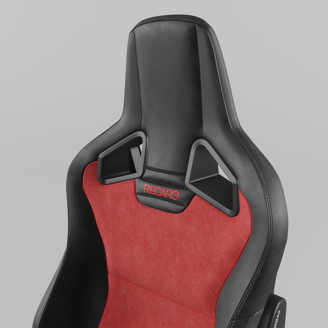 RECARO Sportster CS Vinyl Black, Suede Red 3D Model - TurboSquid 1751006