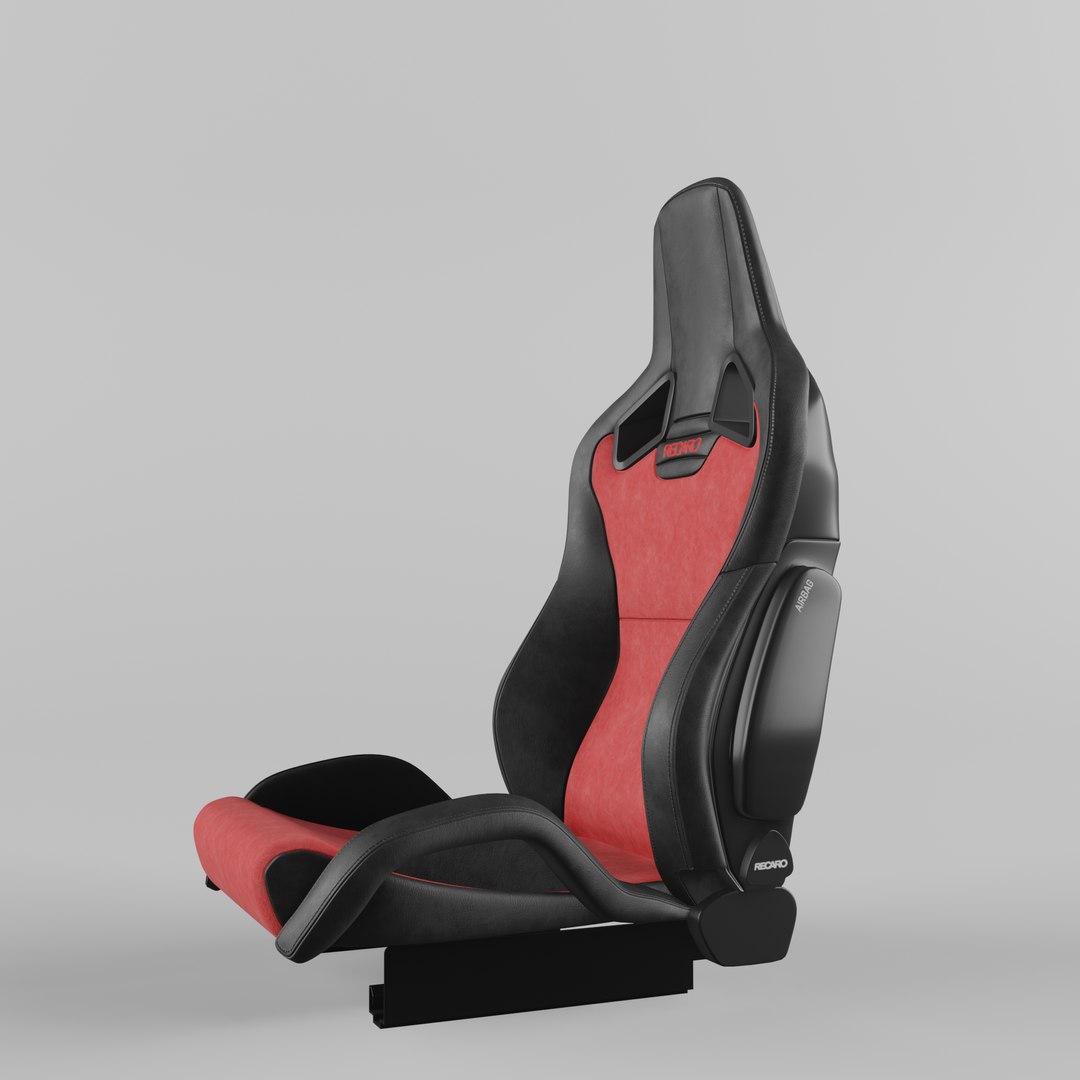 RECARO Sportster CS Vinyl Black, Suede Red 3D Model - TurboSquid 1751006