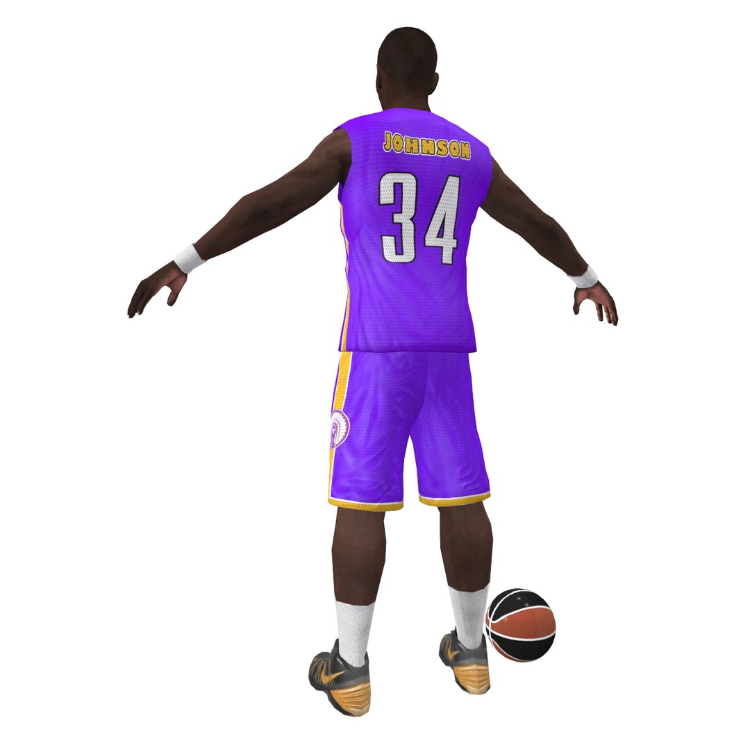 3d Model Basketball Player Ball
