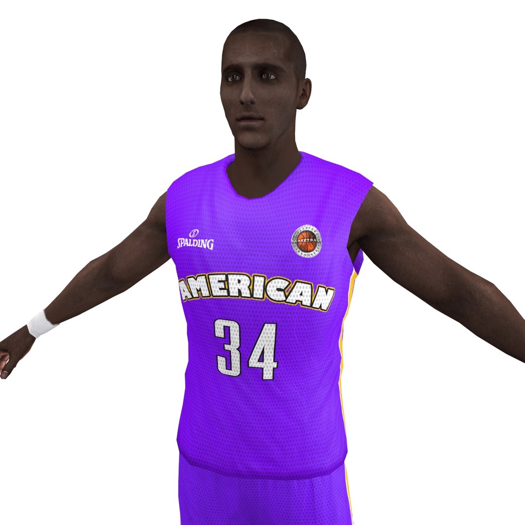 3d Model Basketball Player Ball