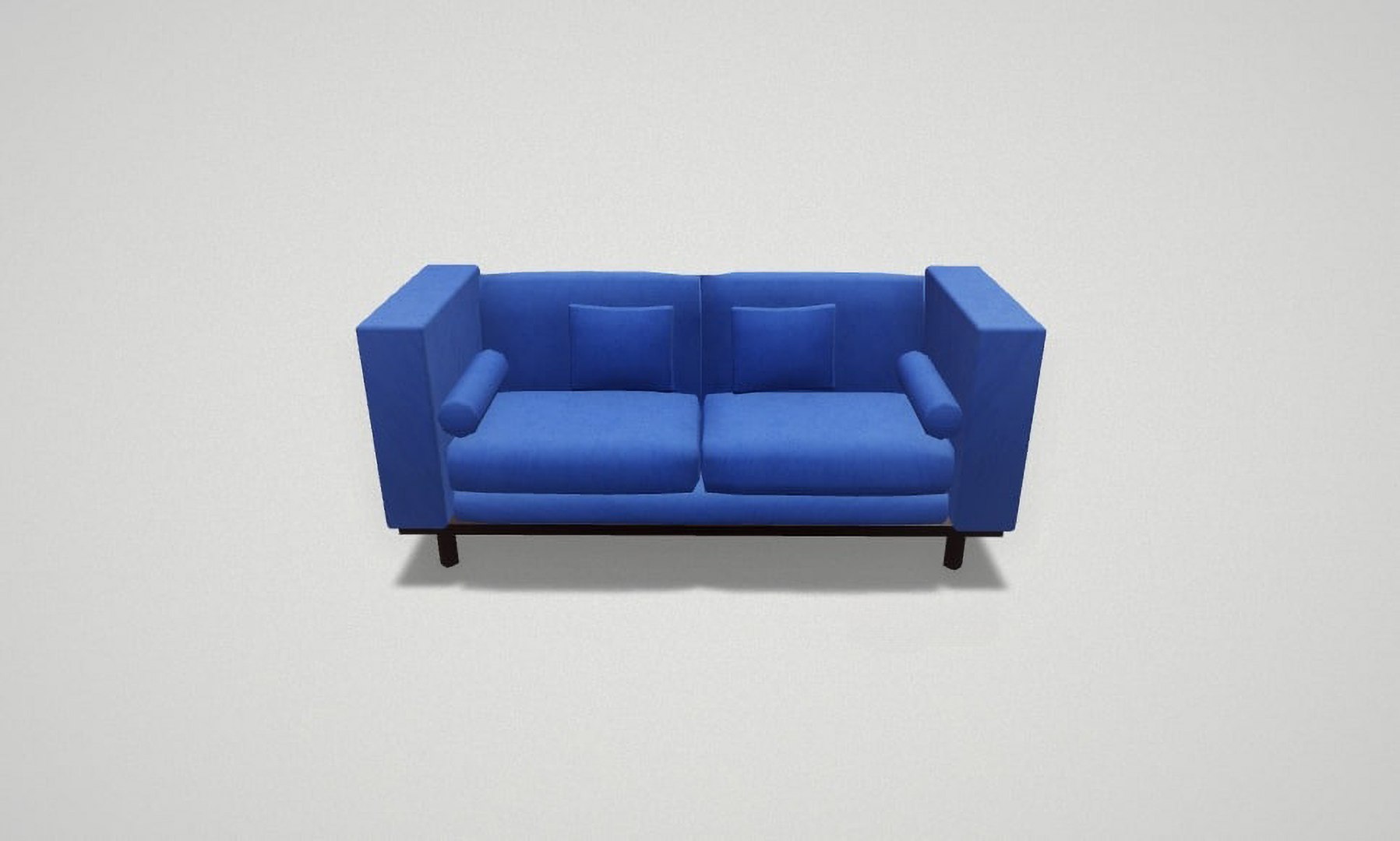 Game asset Blue Comfort Double Sofa with Cushions 3D - TurboSquid 2143859