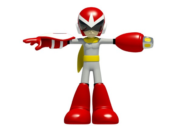 3d protoman robot boy model