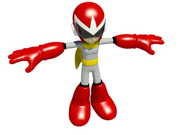 3d protoman robot boy model