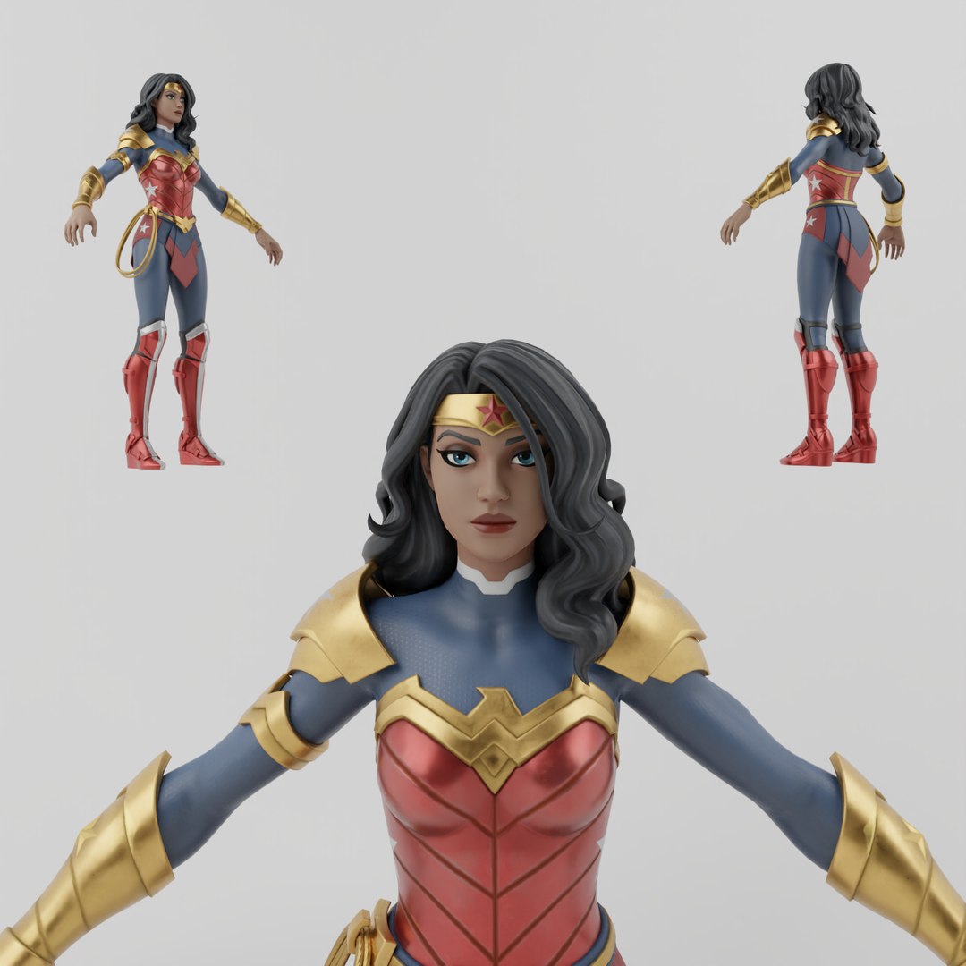 modelo 3d Wonder Woman Redesign Lowpoly Rigged - TurboSquid 2034498