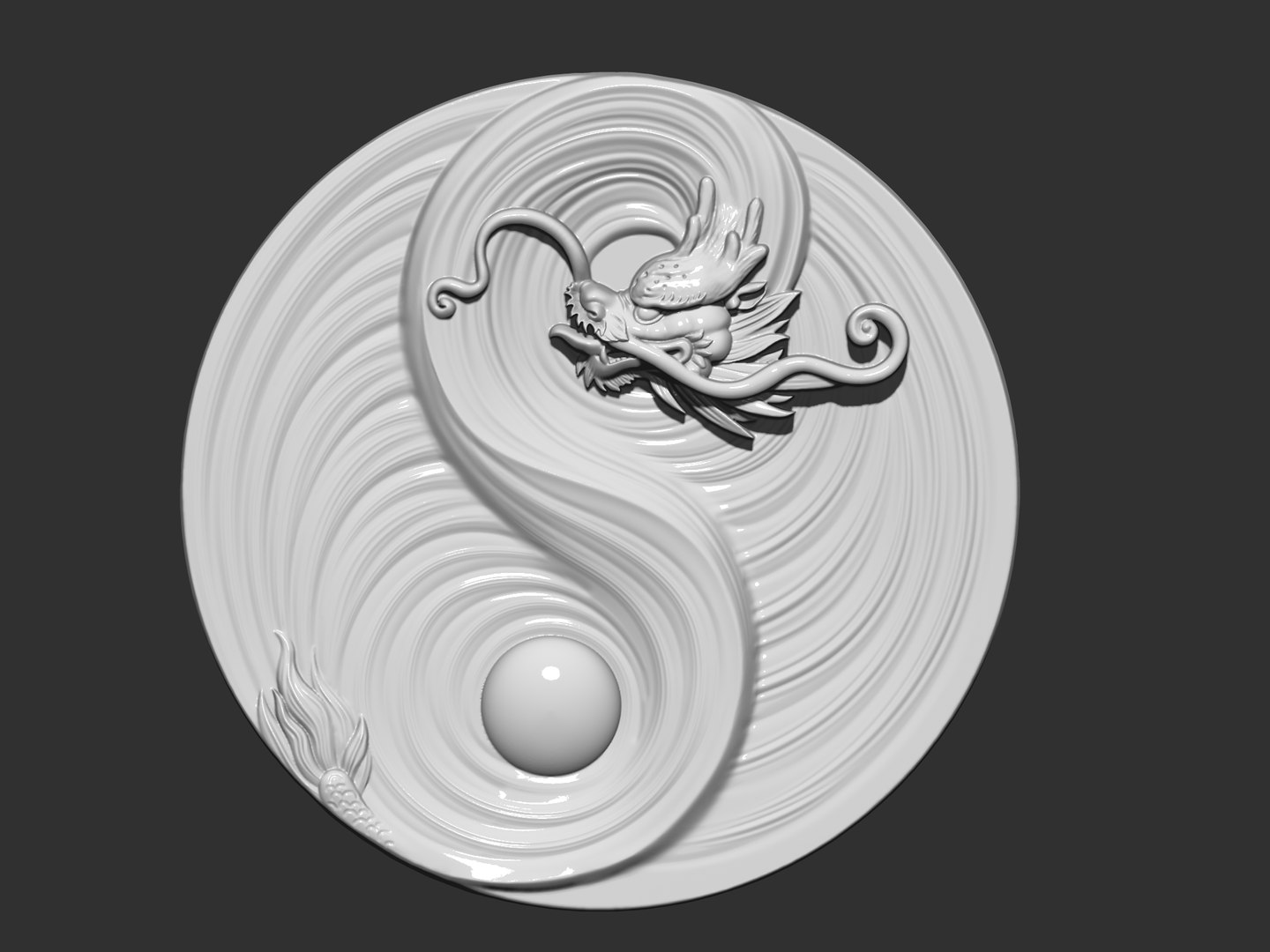 3D Dragon With Tai Chi Diagram - TurboSquid 2178418