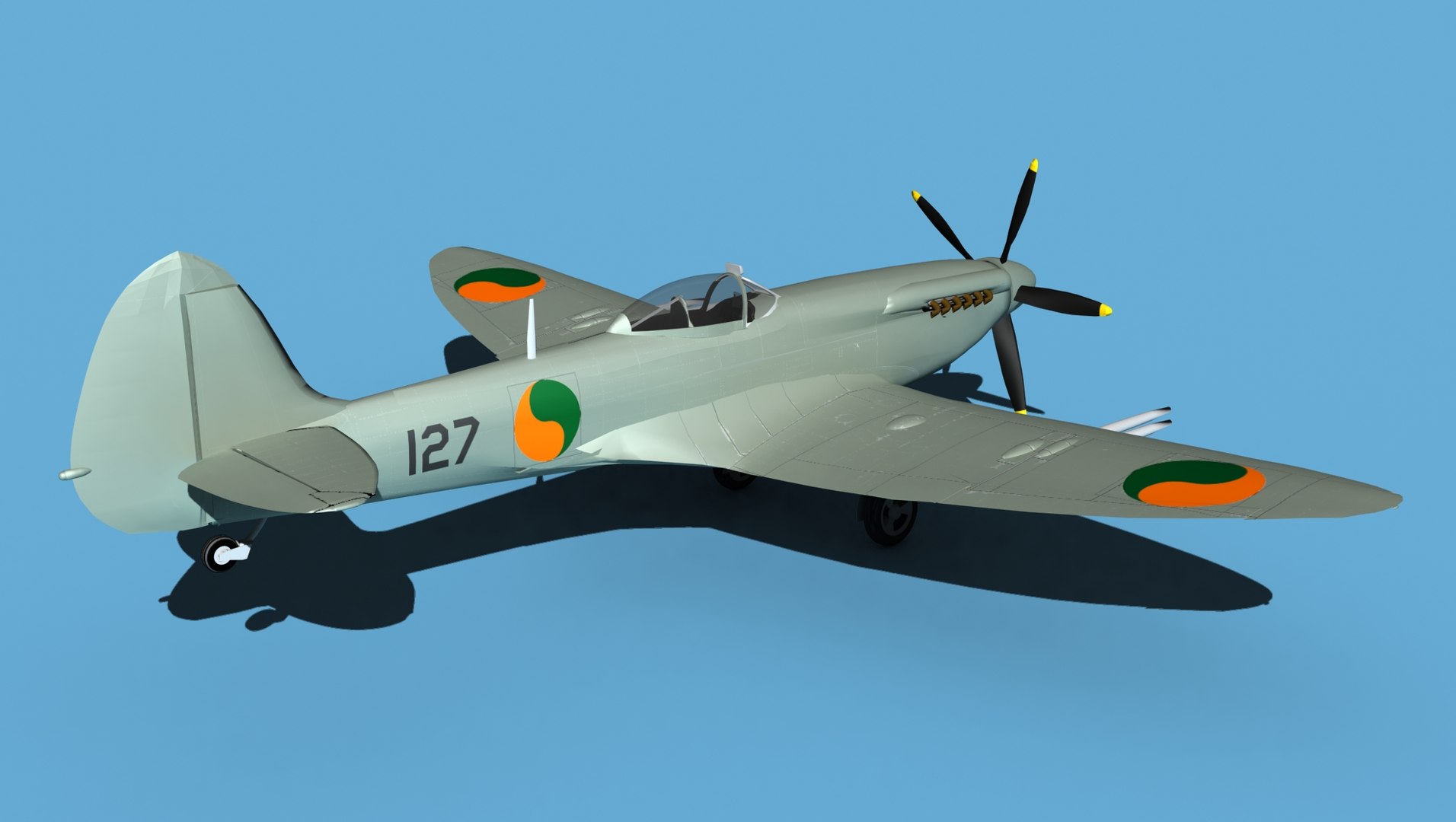 Supermarine Spitfire Mk XXII V12 Ireland 3D Model - TurboSquid 1925745
