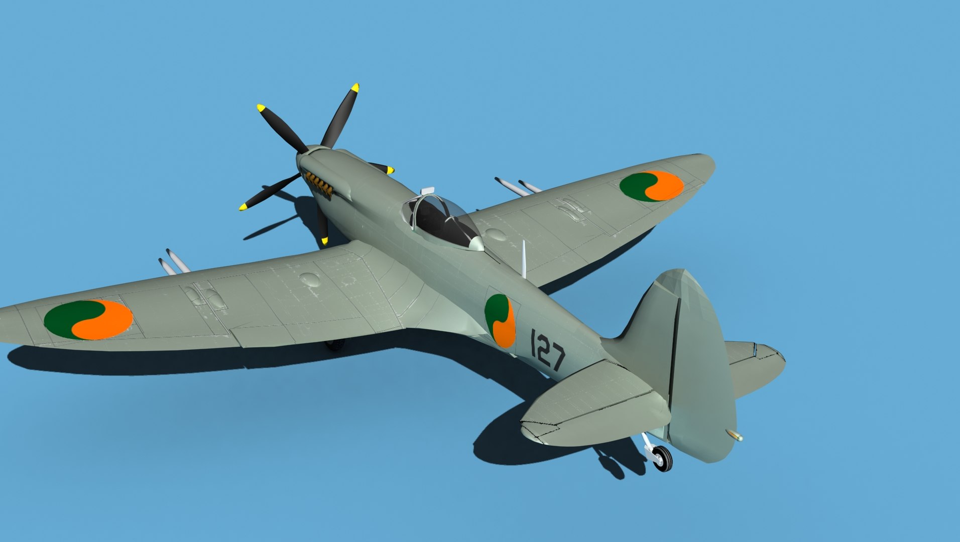 Supermarine Spitfire Mk XXII V12 Ireland 3D Model - TurboSquid 1925745