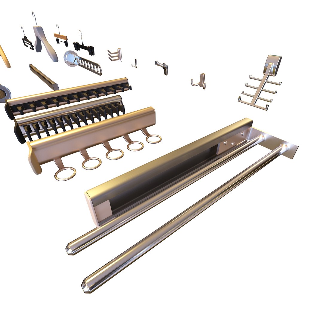 3D Furniture Fittings Mega Pack - Hooks And Hangers Model - TurboSquid ...