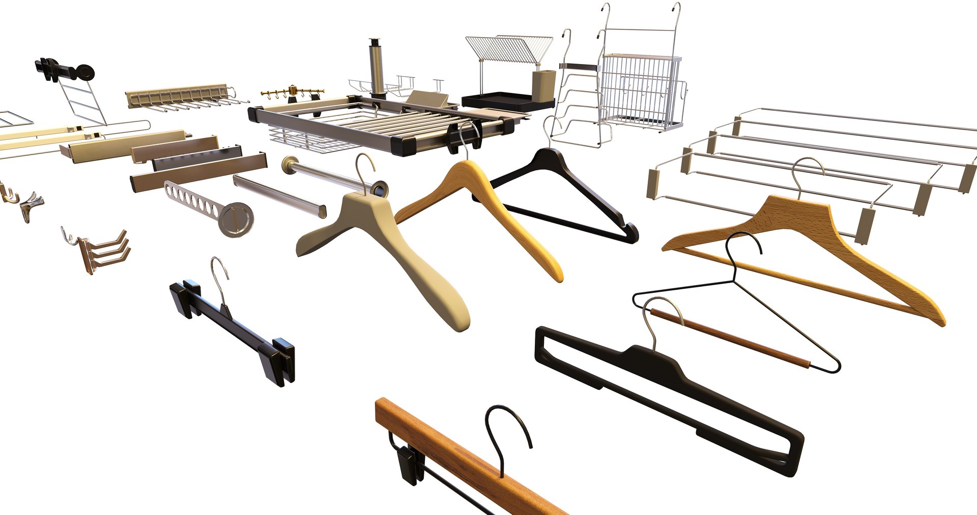 3D Furniture Fittings Mega Pack - Hooks And Hangers Model - TurboSquid ...