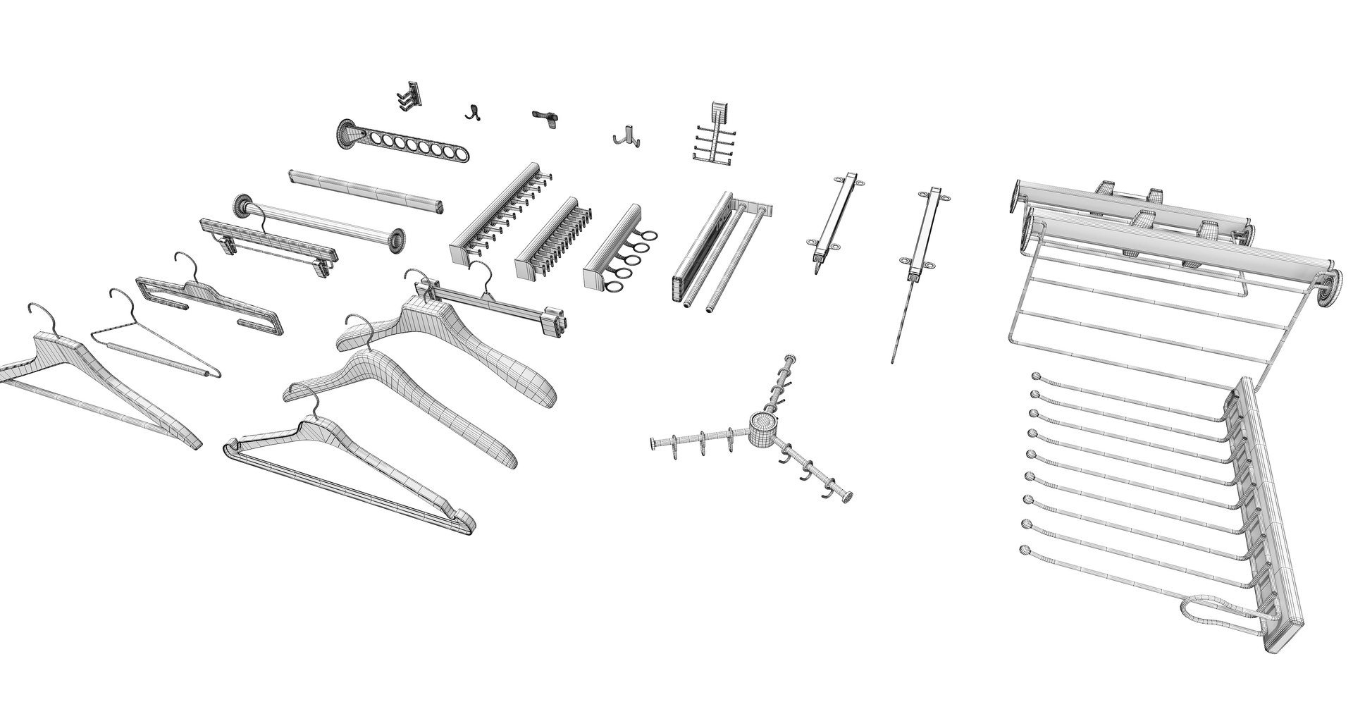 3D Furniture Fittings Mega Pack - Hooks And Hangers Model - TurboSquid ...