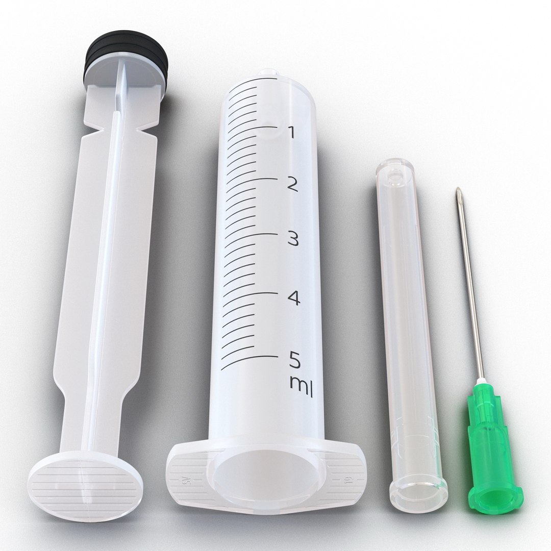 disposable syringe 5ml set obj