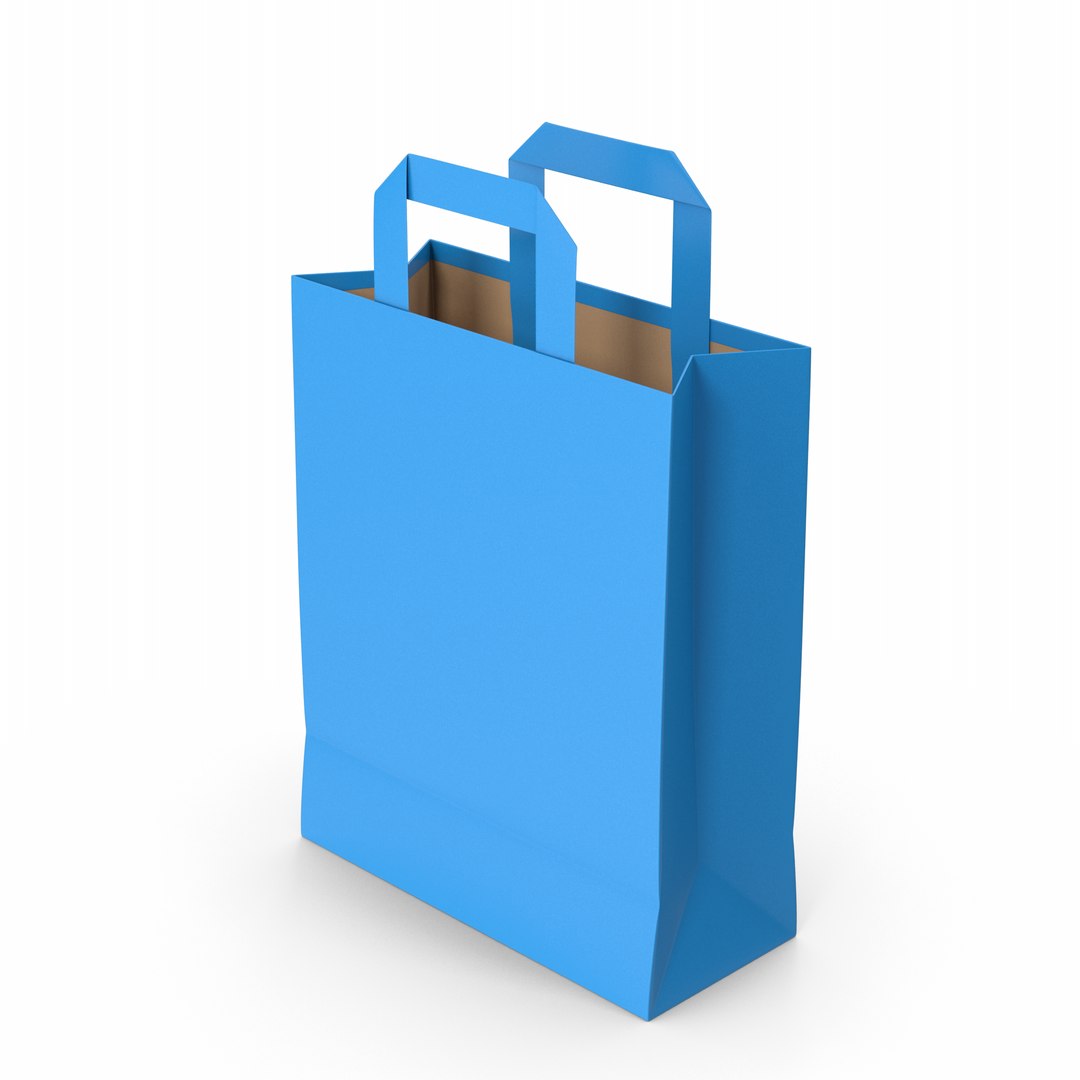 3D Blue Paper Bag 4 - TurboSquid 2038185
