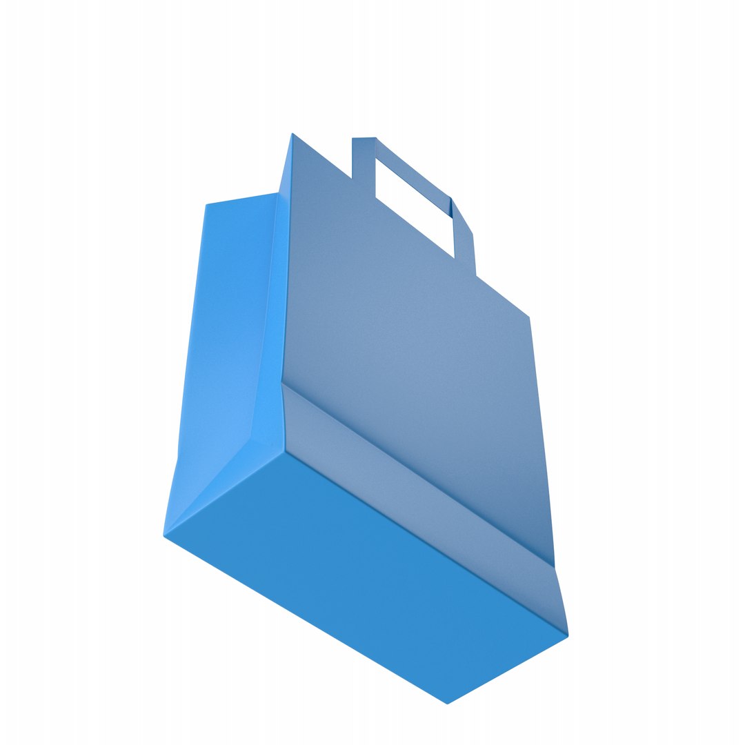 3D Blue Paper Bag 4 - TurboSquid 2038185