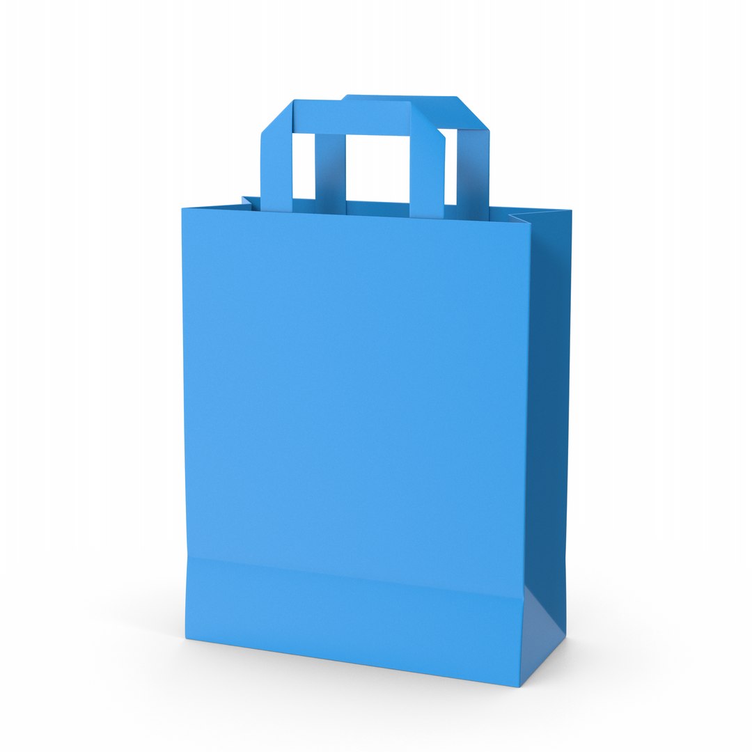 3D Blue Paper Bag 4 - TurboSquid 2038185