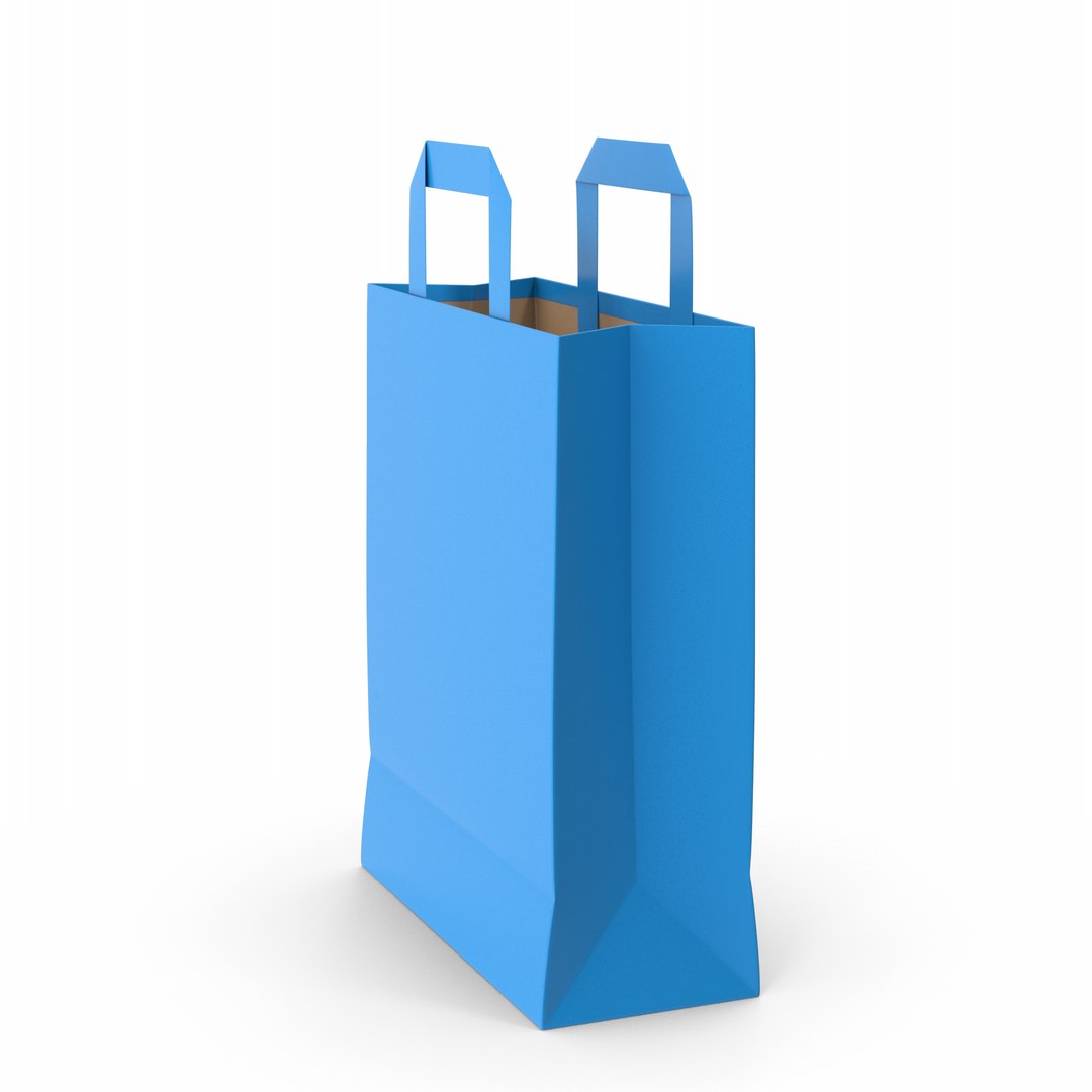 3D Blue Paper Bag 4 - TurboSquid 2038185