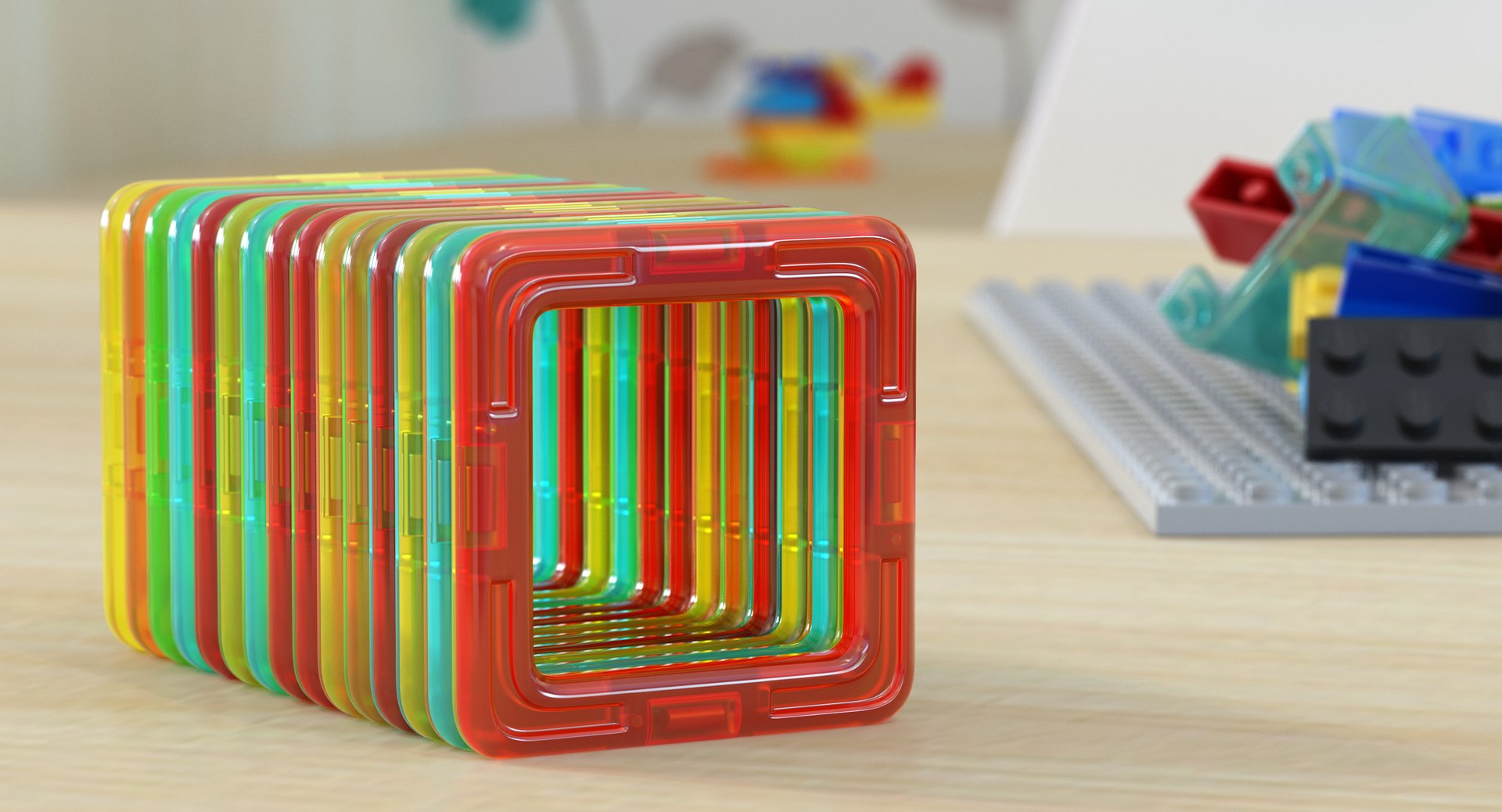 3D Model Magnetic Designer Toy Rectangles - TurboSquid 1337518