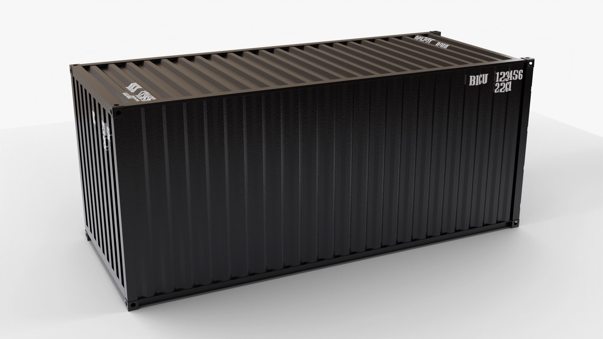 20Ft Cargo Container - Black Model - TurboSquid 1996850