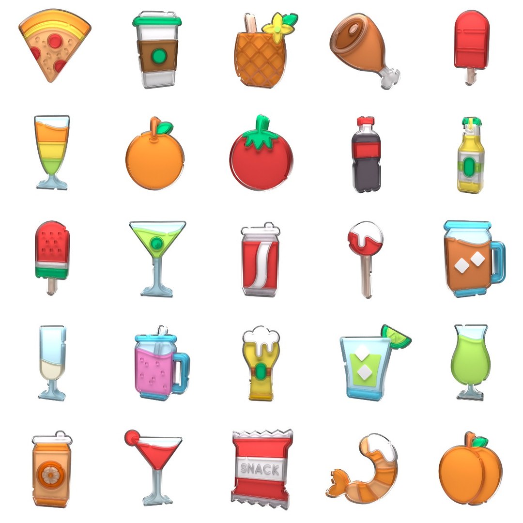 3D Icons food 3d Pack-2 model - TurboSquid 1775788